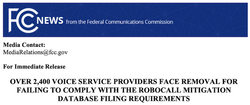 Recap: The Great Robocall Mitigation Database Purge That Never Happened ...